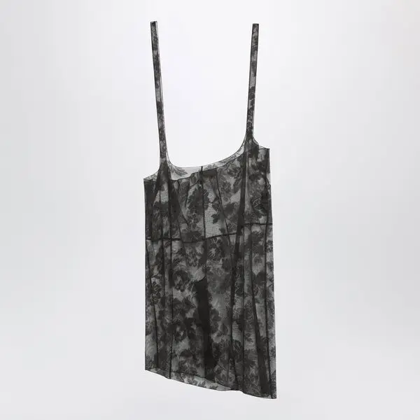 Prada Chantilly Lace Midi Skirt With Straps