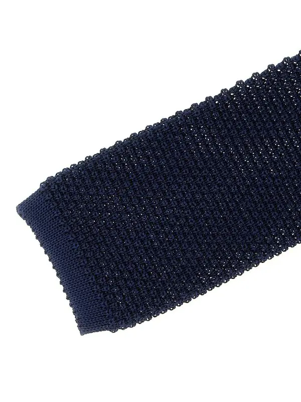 Brunello Cucinelli Silk Knit Tie - Blue