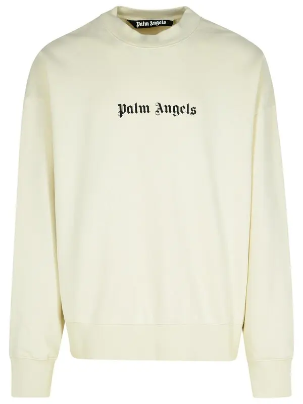 Palm Angels Cotton Sweatshirt - Cream