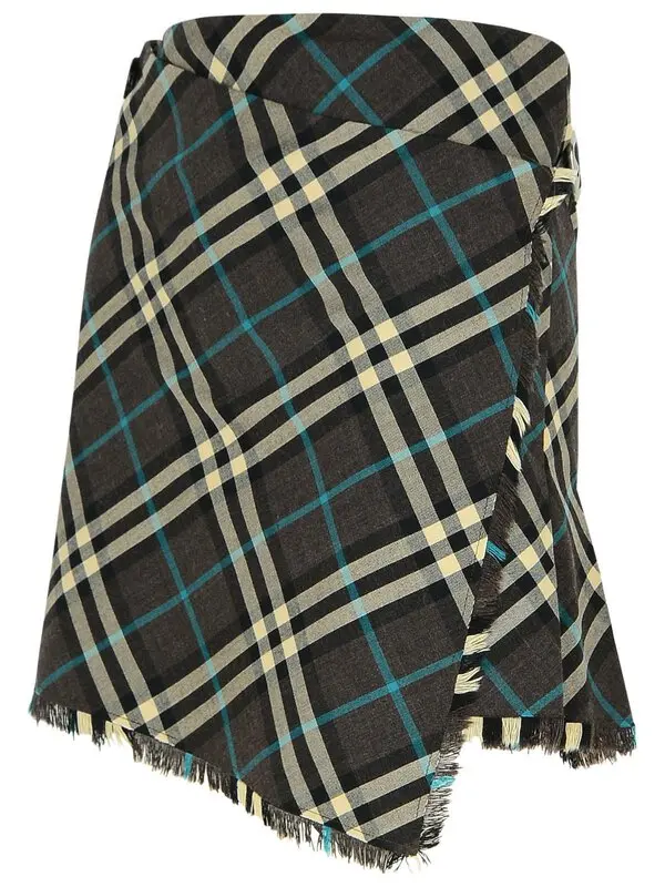 Burberry Check' Brown Polyester Blend Skirt