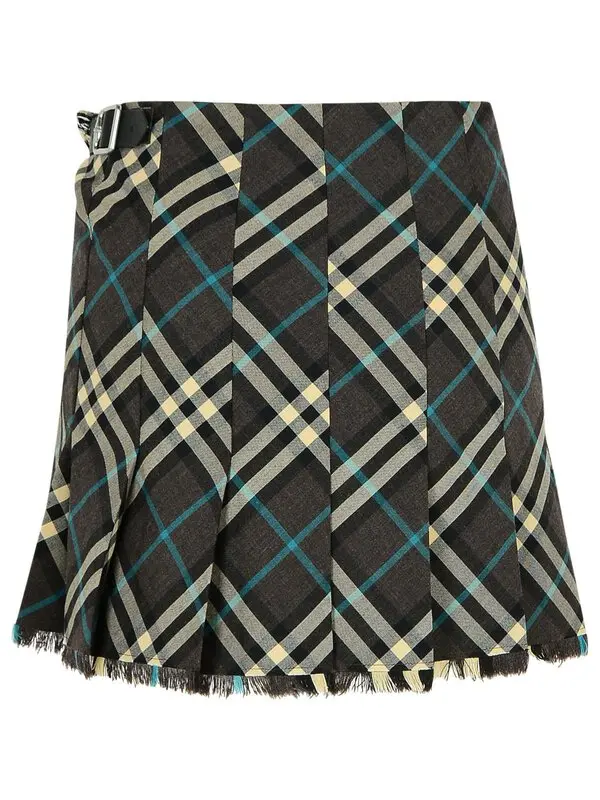 Burberry Check' Brown Polyester Blend Skirt