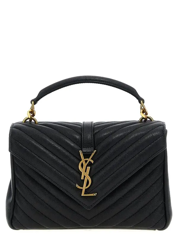 Saint Laurent College Leather Crossbody Bag - Black
