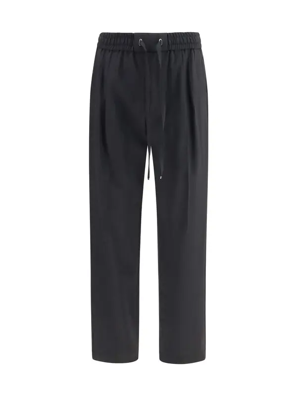Dolce & Gabbana Wool Gabardine Jogger Pants - Black