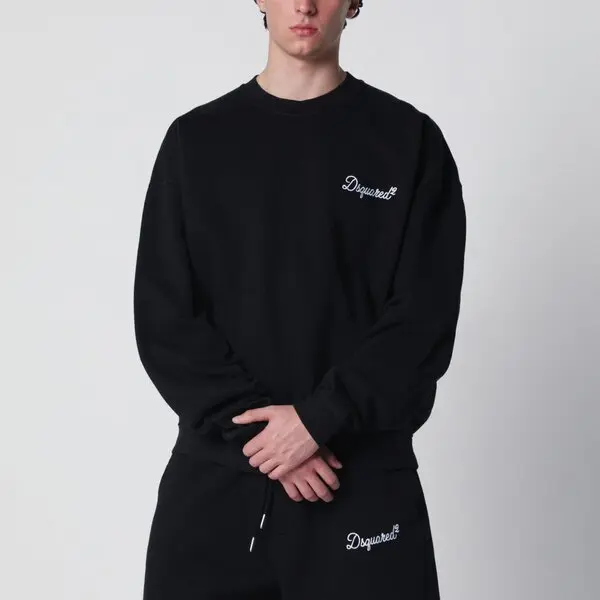 Dsquared2 Embroidered Logo Relaxed-fit Sweatshirt - Black