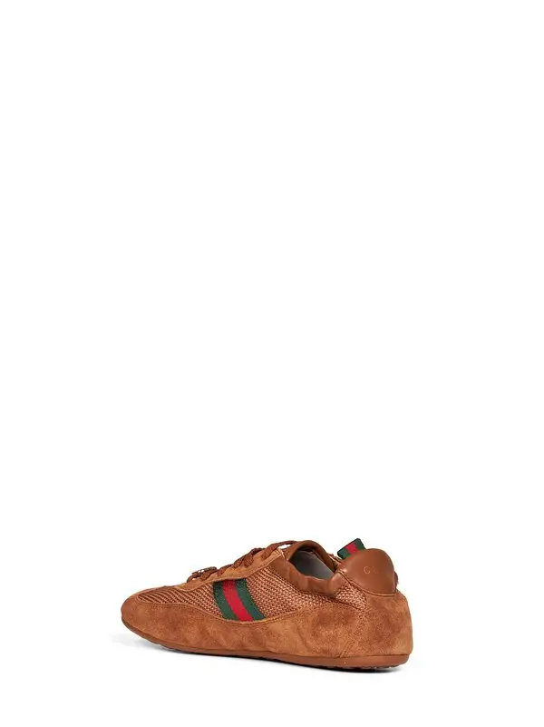 Gucci Brown Technical Fabric And Suede Shift Sneakers