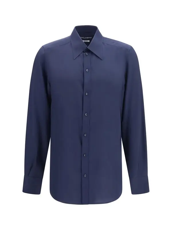 Dolce & Gabbana Gold Crêpe De Chine Shirt - Blue