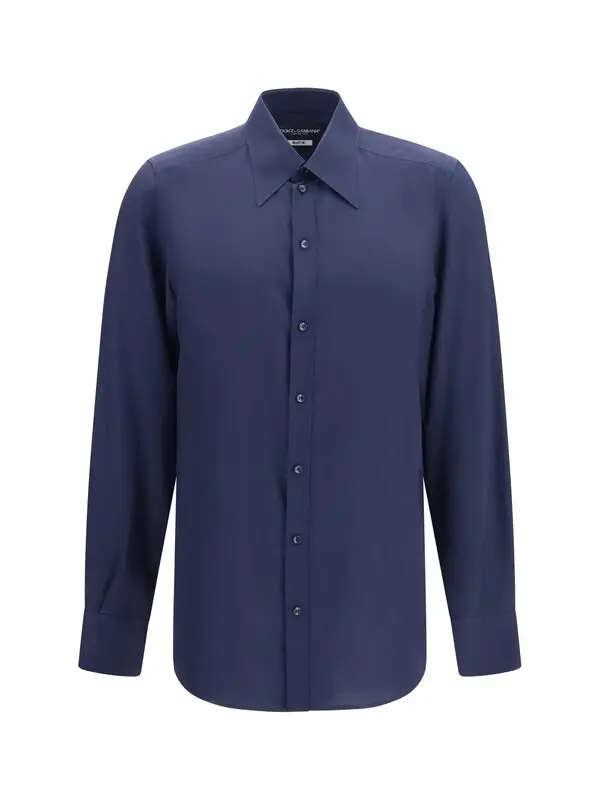 Dolce & Gabbana Gold Crêpe De Chine Shirt - Blue