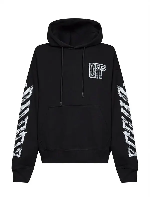 Off-White Cotton Motion Arrow Skate Zip-up Hoodie - Multicolor