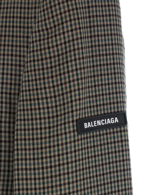 Balenciaga Brown Striped Jacket With Logo Patch On Sleeve For - Multicolor