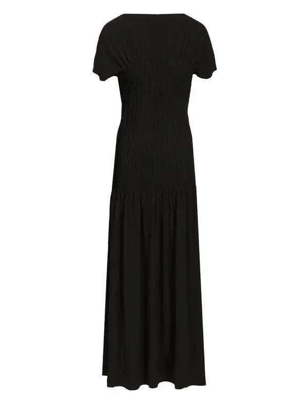 TOTEME Pleated Jersey Dress - Black