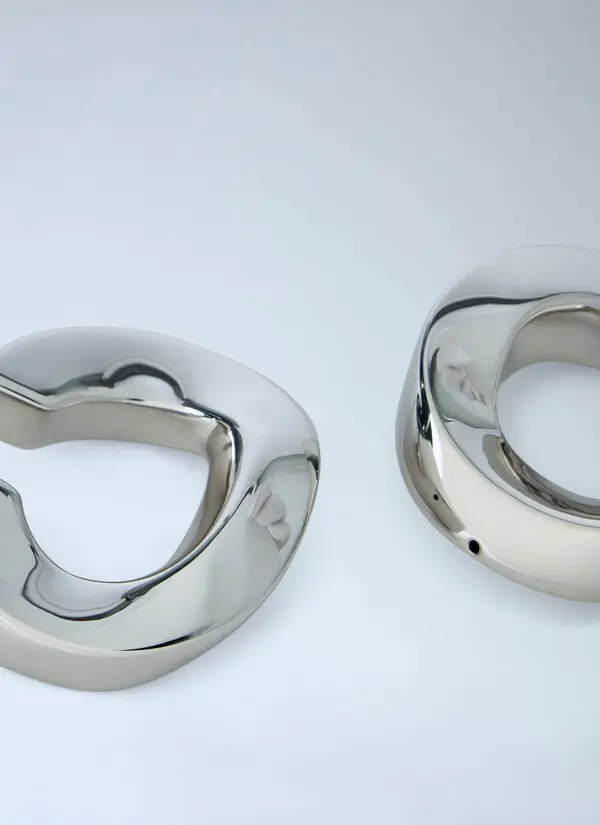 JIL SANDER Sculpted Hoop Earrings - Silver