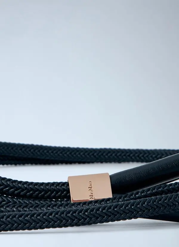 Max Mara Braided Leather Belt - Black