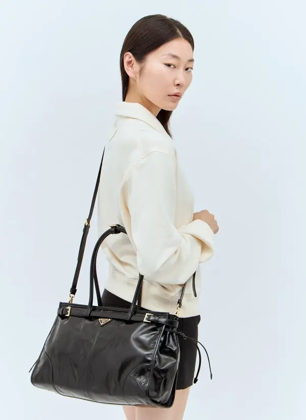 Prada Leather Shoulder Bag - Black