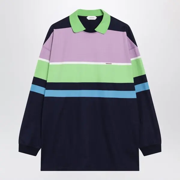 Versace Color-block Striped Long-sleeve Cotton Mini Dress - Multicolor