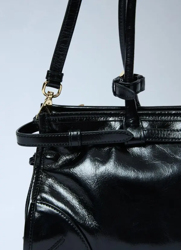 Prada Medium Leather Handbag - Black