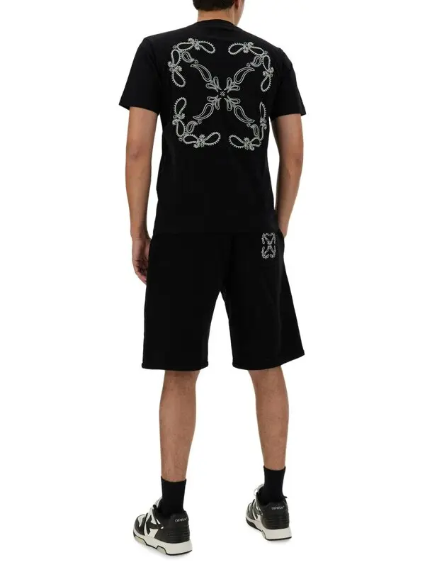 Off-White Bermuda Shorts With Logo