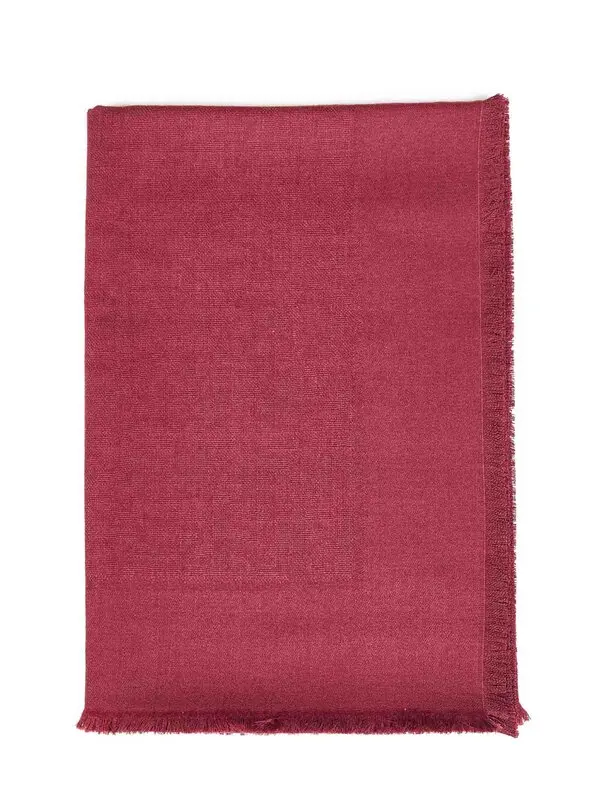 Fendi Silk Dark Red Ff Wool And Silk And Cashmere Shawl