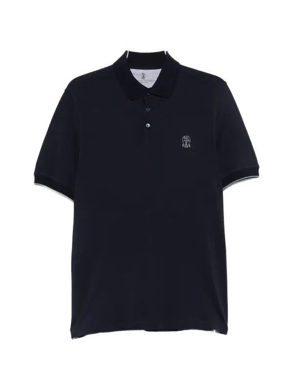 Brunello Cucinelli Logo Cotton Polo Shirt - Multicolor