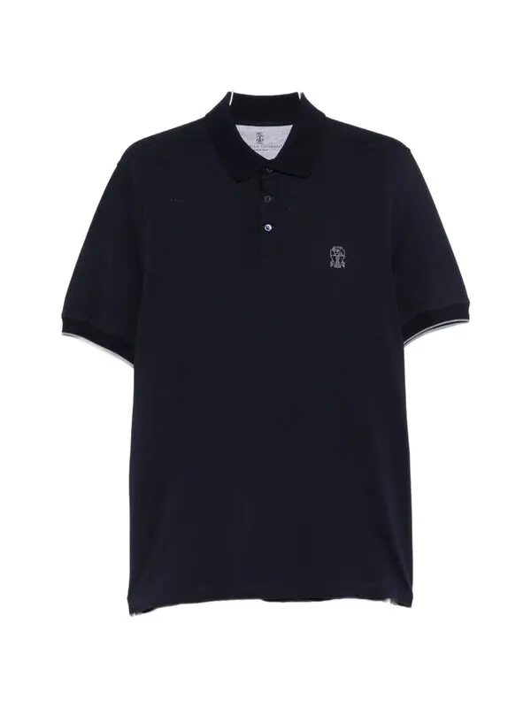 Brunello Cucinelli Logo Cotton Polo Shirt - Multicolor