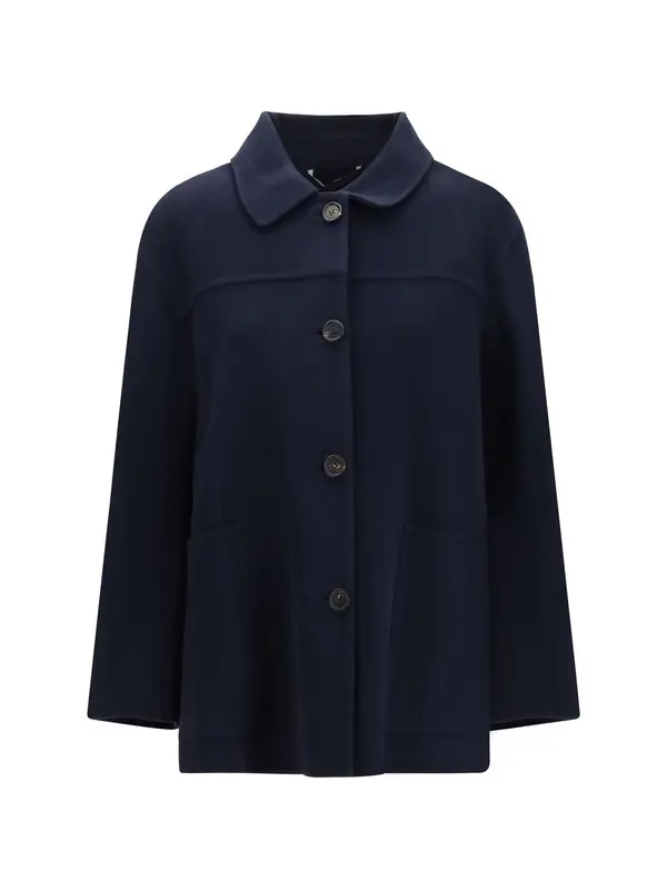 Max Mara S Giugno Short Virgin Wool Coat - Blue