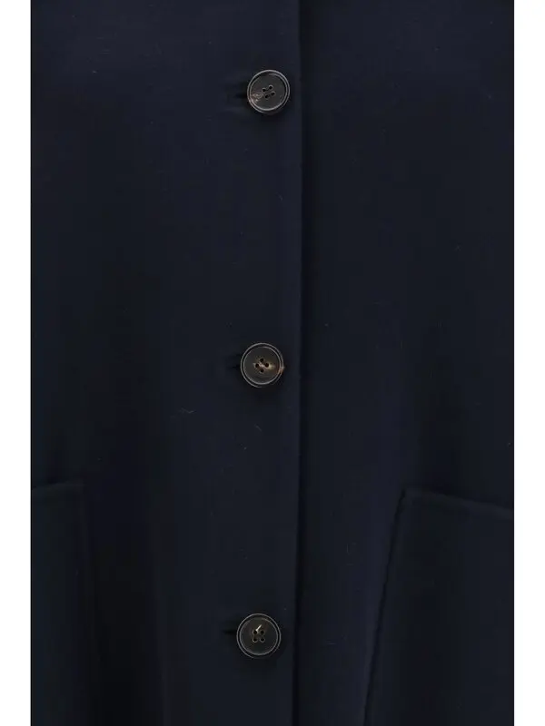 Max Mara S Giugno Short Virgin Wool Coat - Blue