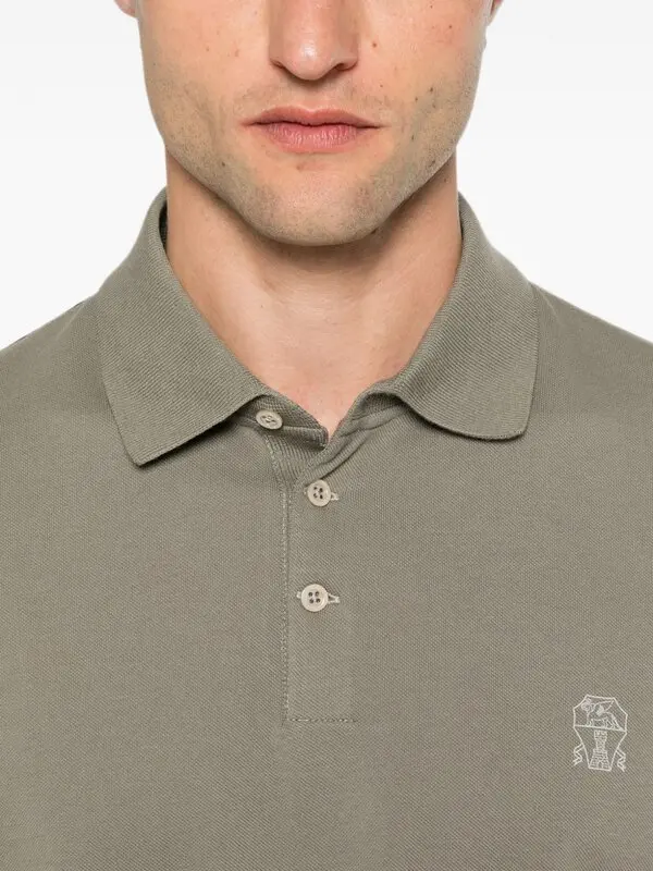 Brunello Cucinelli Logo Cotton Polo Shirt