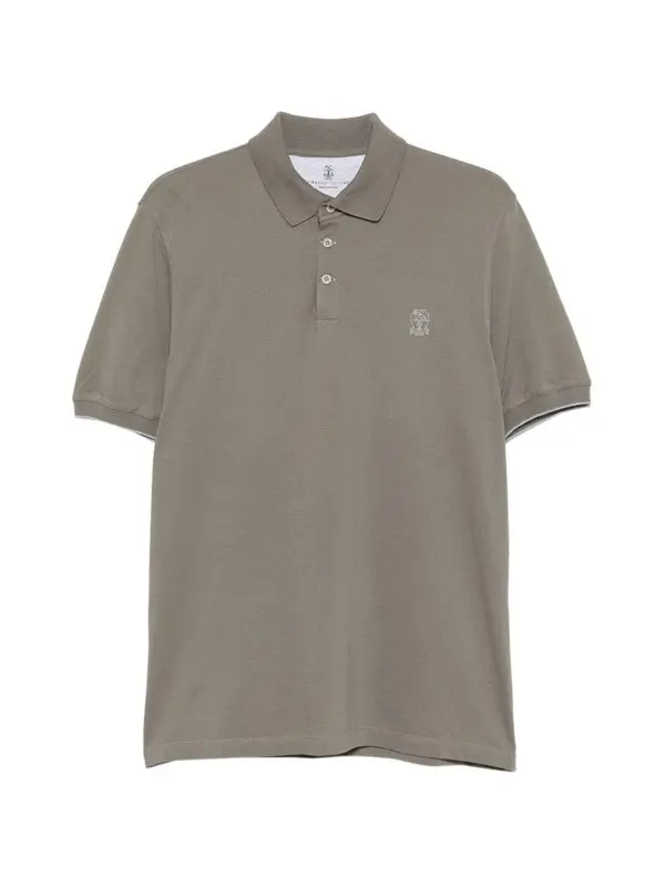 Brunello Cucinelli Logo Cotton Polo Shirt - Multicolor