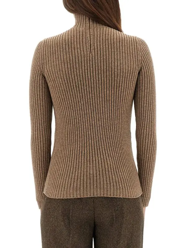 Max Mara Ribbed Turtleneck Sweater - Brown