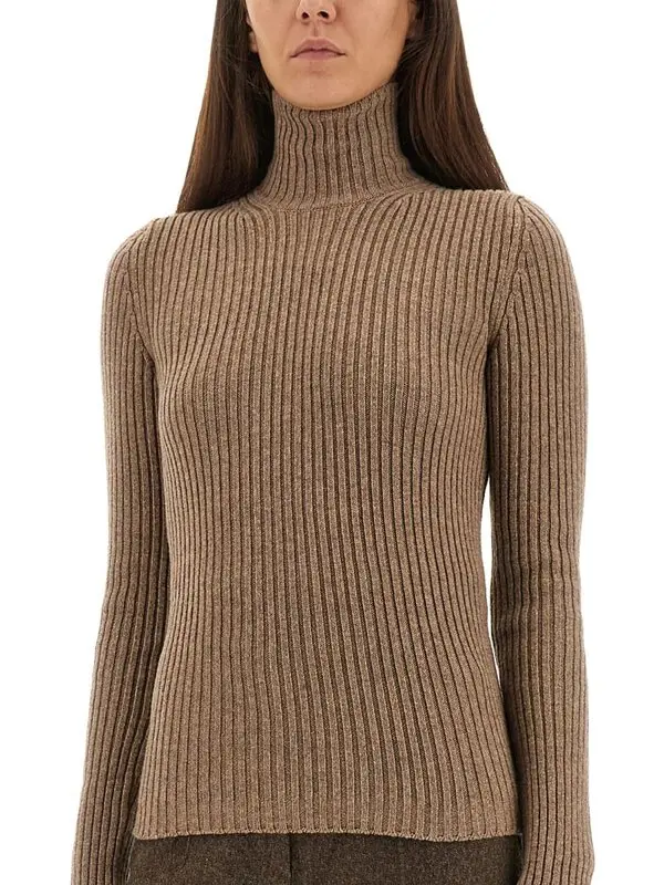 Max Mara Ribbed Turtleneck Sweater - Brown