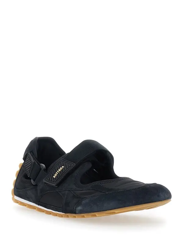 Bottega Veneta Orbit Flash' Black Sneakers With Touch-strap Closure In Leather And Fabric For - Multicolor