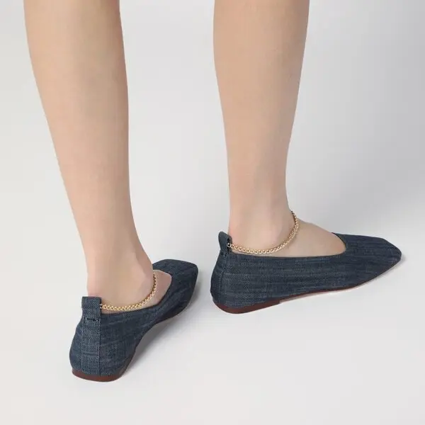 MARIA LUCA Denim Augusta Ballerina - Blue