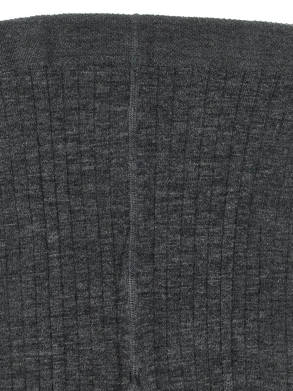 JIL SANDER Ribbed Tights - Gray