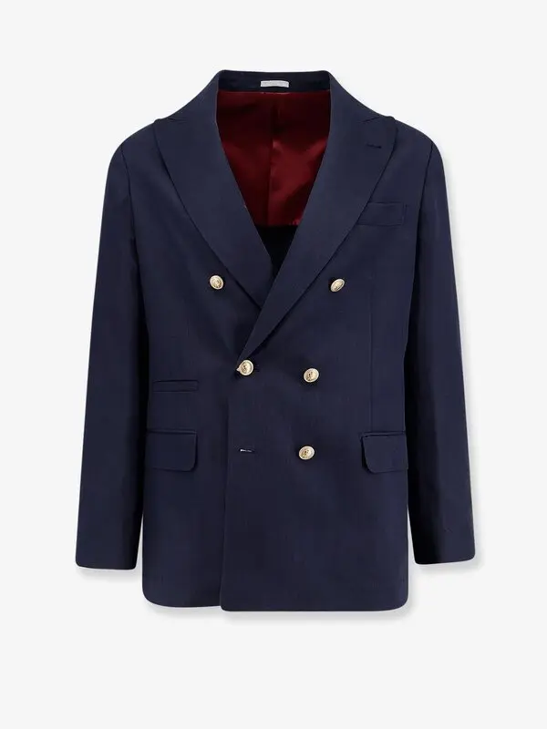 Brunello Cucinelli Silk And Linen Blazer - Blue