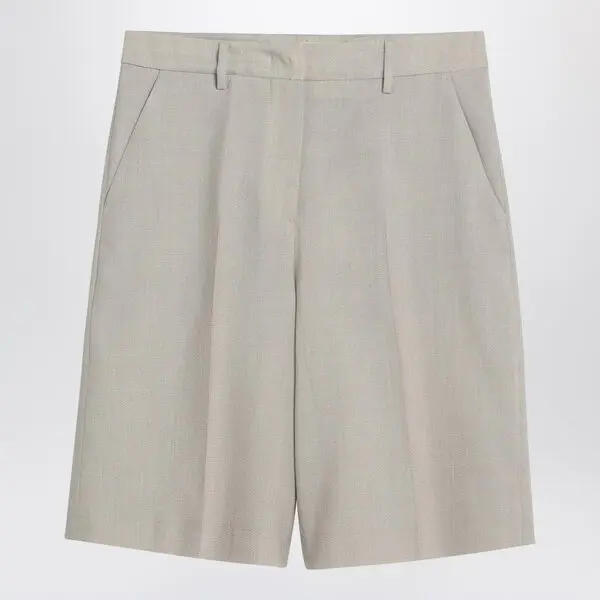 GOLDEN GOOSE Beige Melange Wool-blend Bermuda
