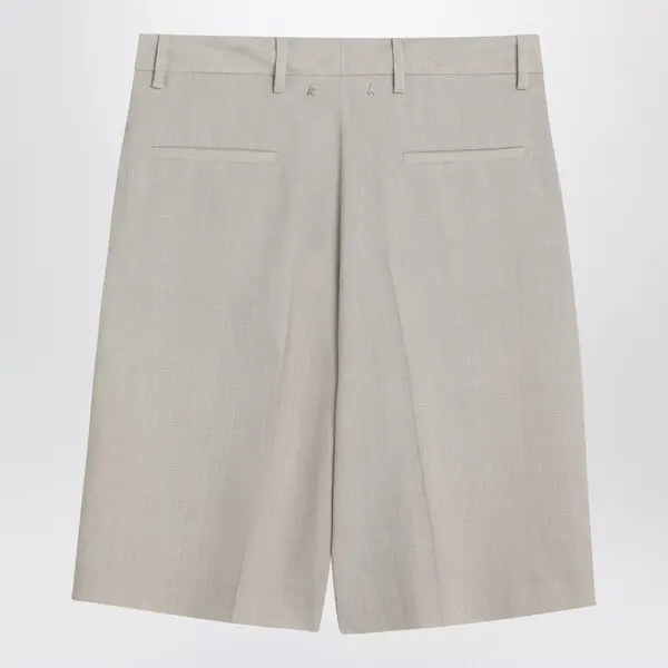 GOLDEN GOOSE Beige Melange Wool-blend Bermuda
