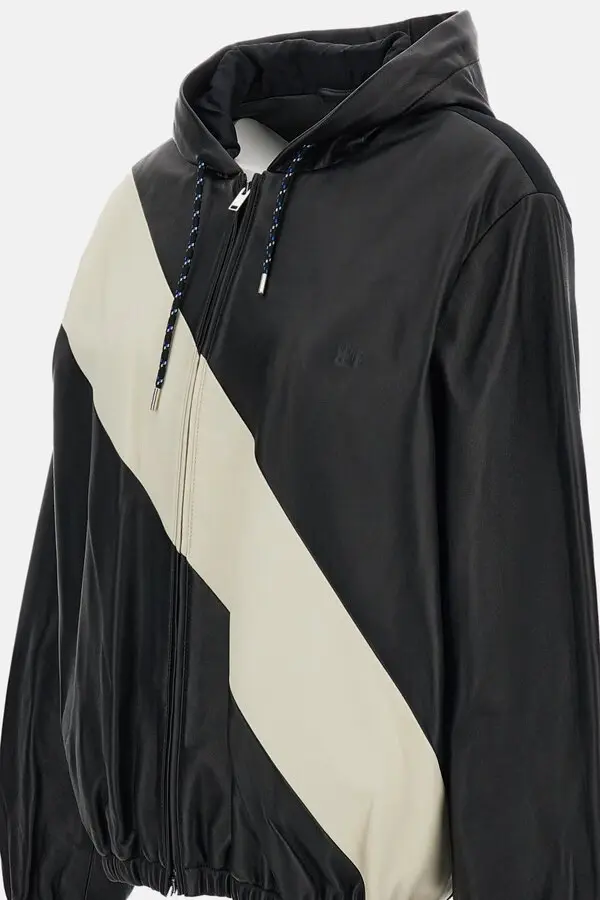 WALES BONNER Vista Striped Leather Jacket