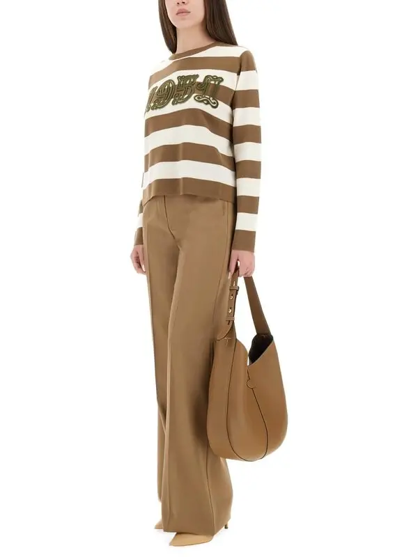 Max Mara Wide Pants Fernet - Cream