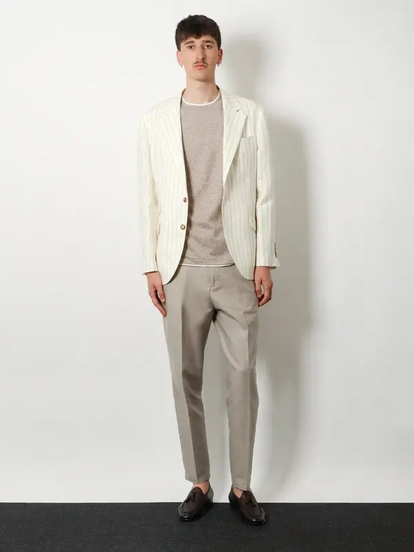 Brunello Cucinelli Cotton And Linen Trousers