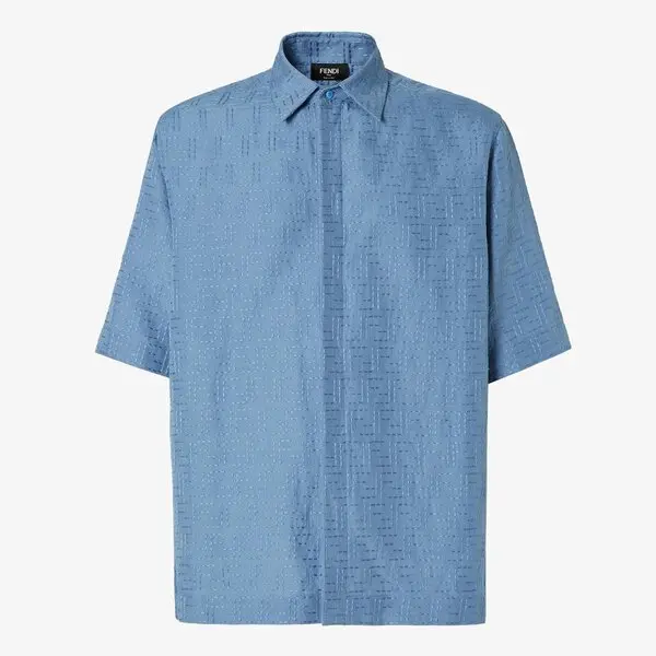 Fendi Light Ff Jacquard Linen Shirt - Blue
