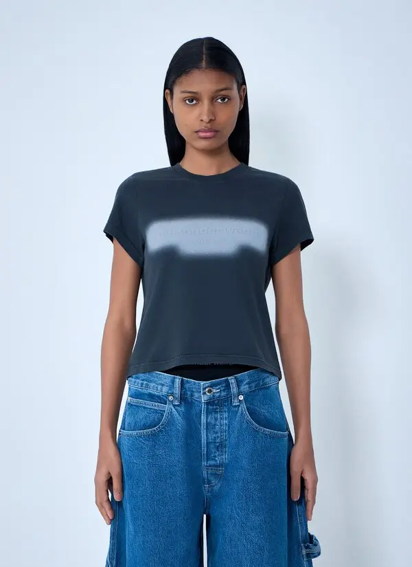 Alexander Wang Cotton Jersey Logo T-shirt - Gray