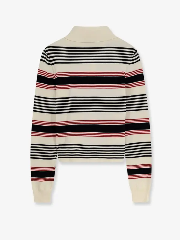 Celine Striped Cotton Polo Sweater
