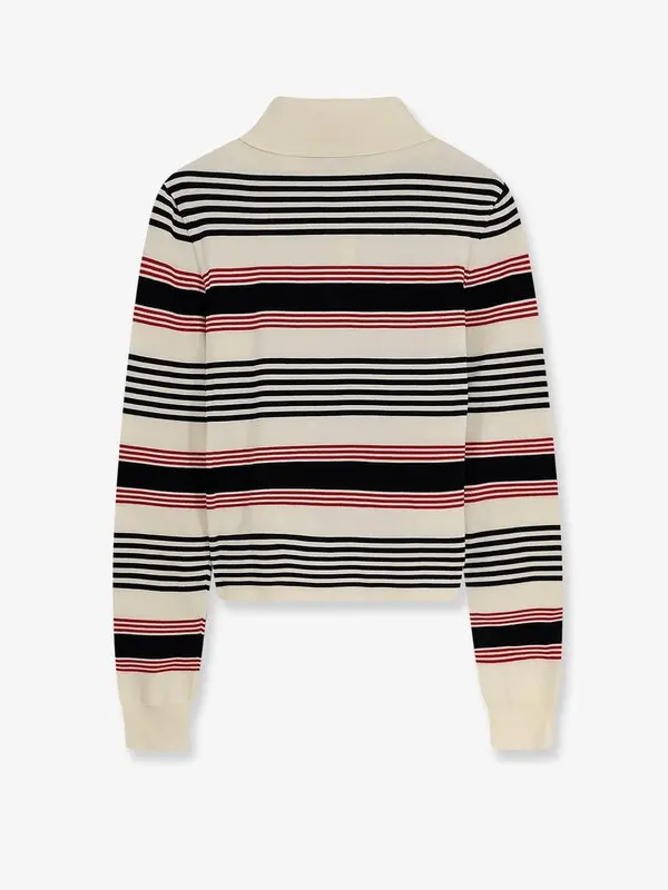 Celine Striped Cotton Polo Sweater - Multicolor