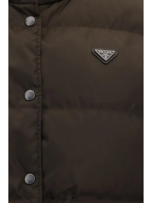 Prada Re-nylon Down Gilet - Brown