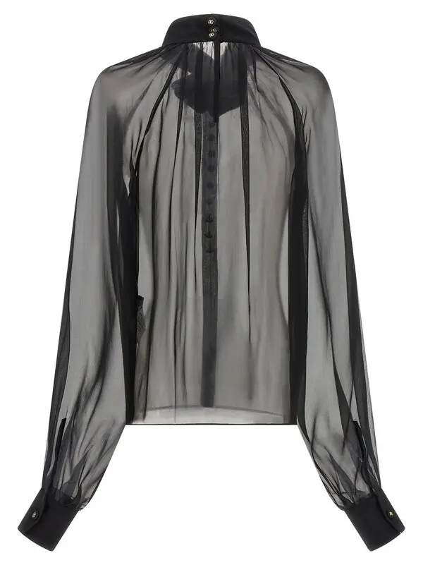 Dolce & Gabbana Chiffon Blouse With Flower
