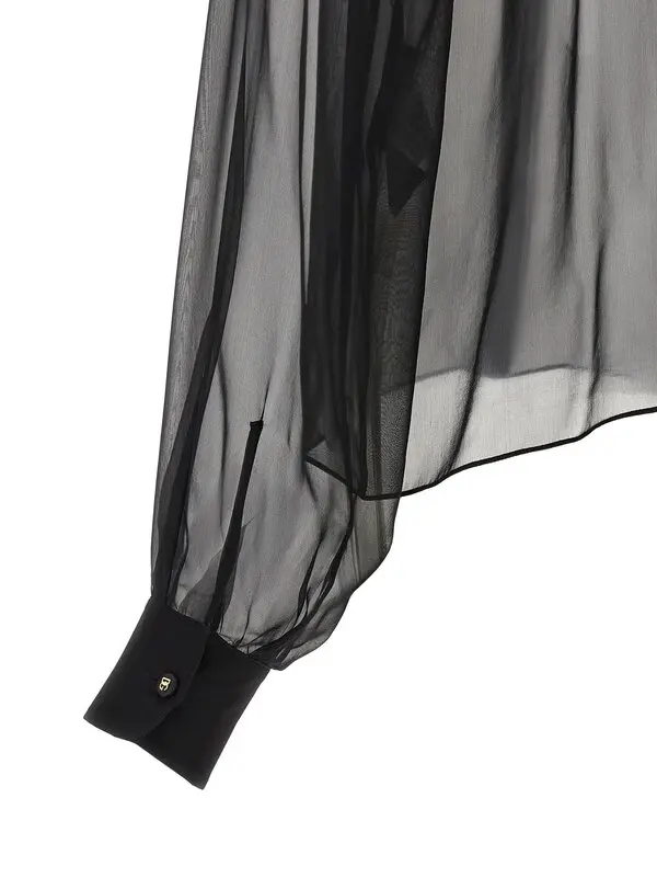 Dolce & Gabbana Chiffon Blouse With Flower