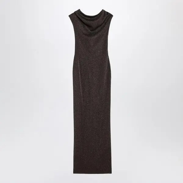 Max Mara Dress In Viscose And Lurex Yarn - Brown