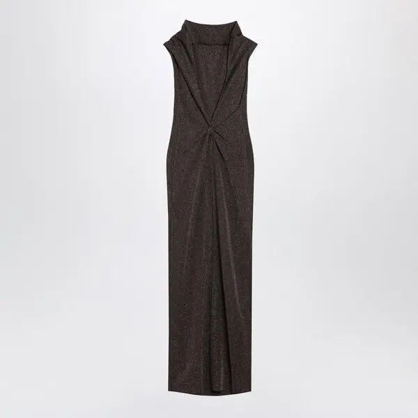 Max Mara Dress In Viscose And Lurex Yarn - Brown