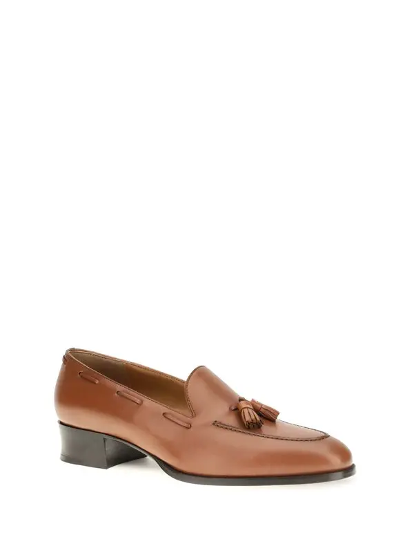 Loro Piana Serge Tassel Calfskin Loafers - Brown