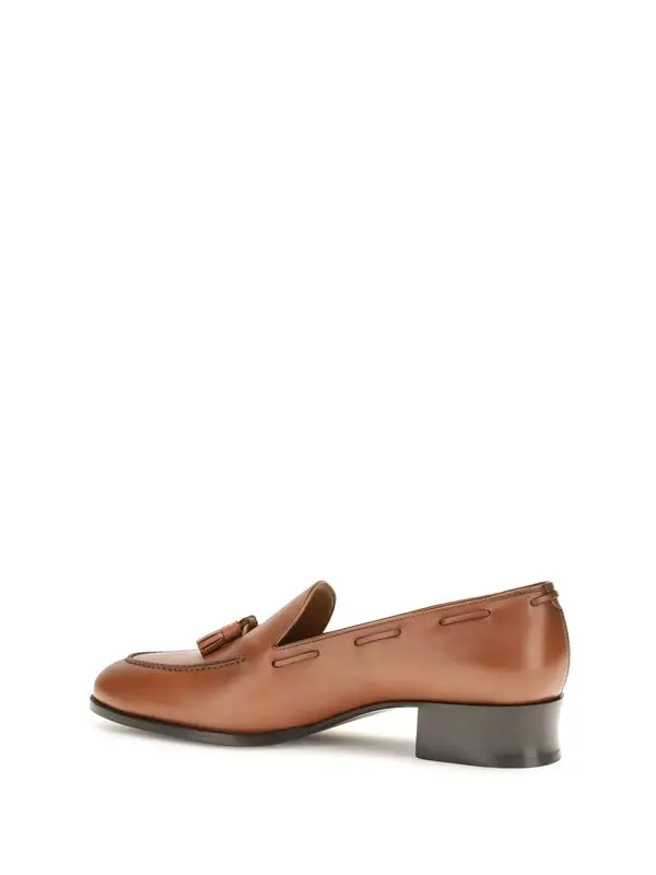 Loro Piana Serge Tassel Calfskin Loafers - Brown
