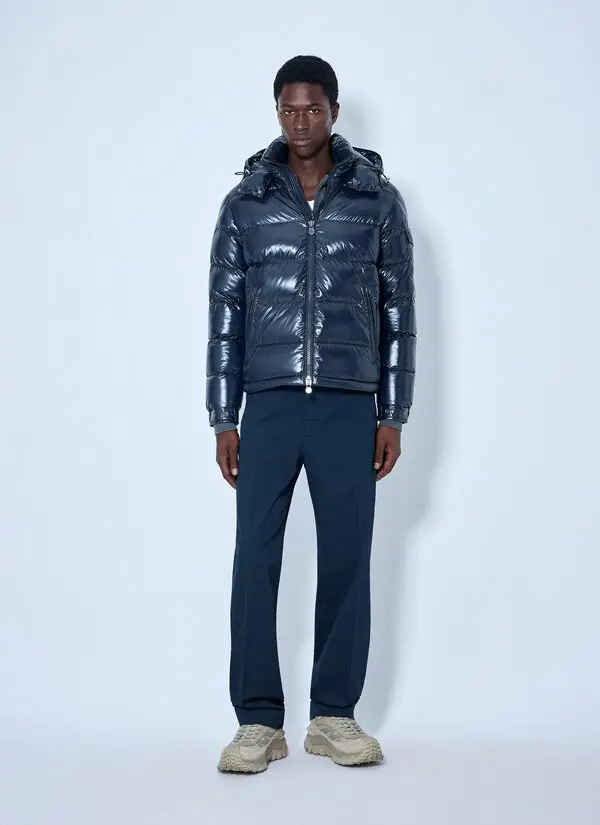Moncler Maya Hooded Short Down Jacket - Blue